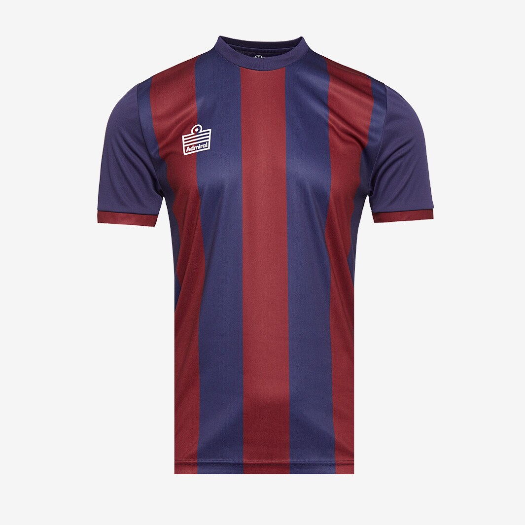 Admiral Striped Playing Shirt - Maroon/Navy - Mens Football Teamwear