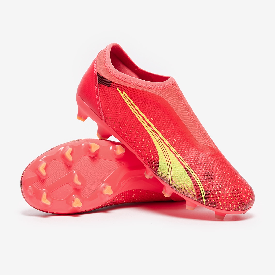 Puma Kids Ultra Match Ll FG/AG - Fiery Coral/Fizzy Light/Puma Black ...