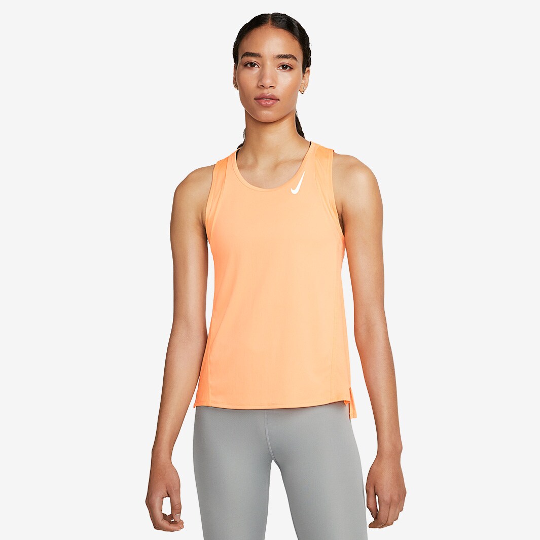 Nike Womens Dri-FIT Race Running Singlet - Peach Cream/Reflective ...