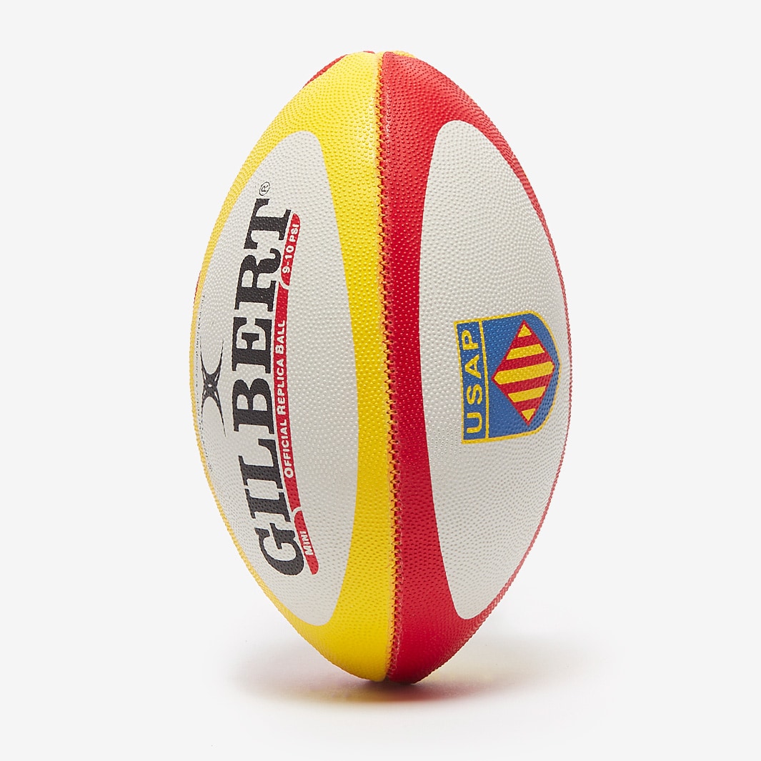 Gilbert Perpignan Mini Replica Ball - White - Rugby Balls
