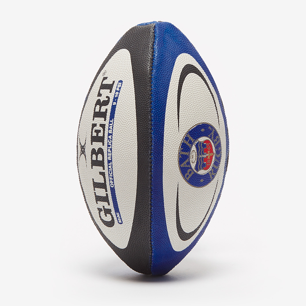 Gilbert Bath Mini Replica Ball - White/Blue - Rugby Balls