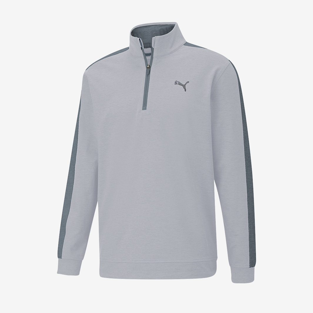 Puma Cloudspun T7 1/4 Zip - High Rise Heather/Quiet Shade Heather ...