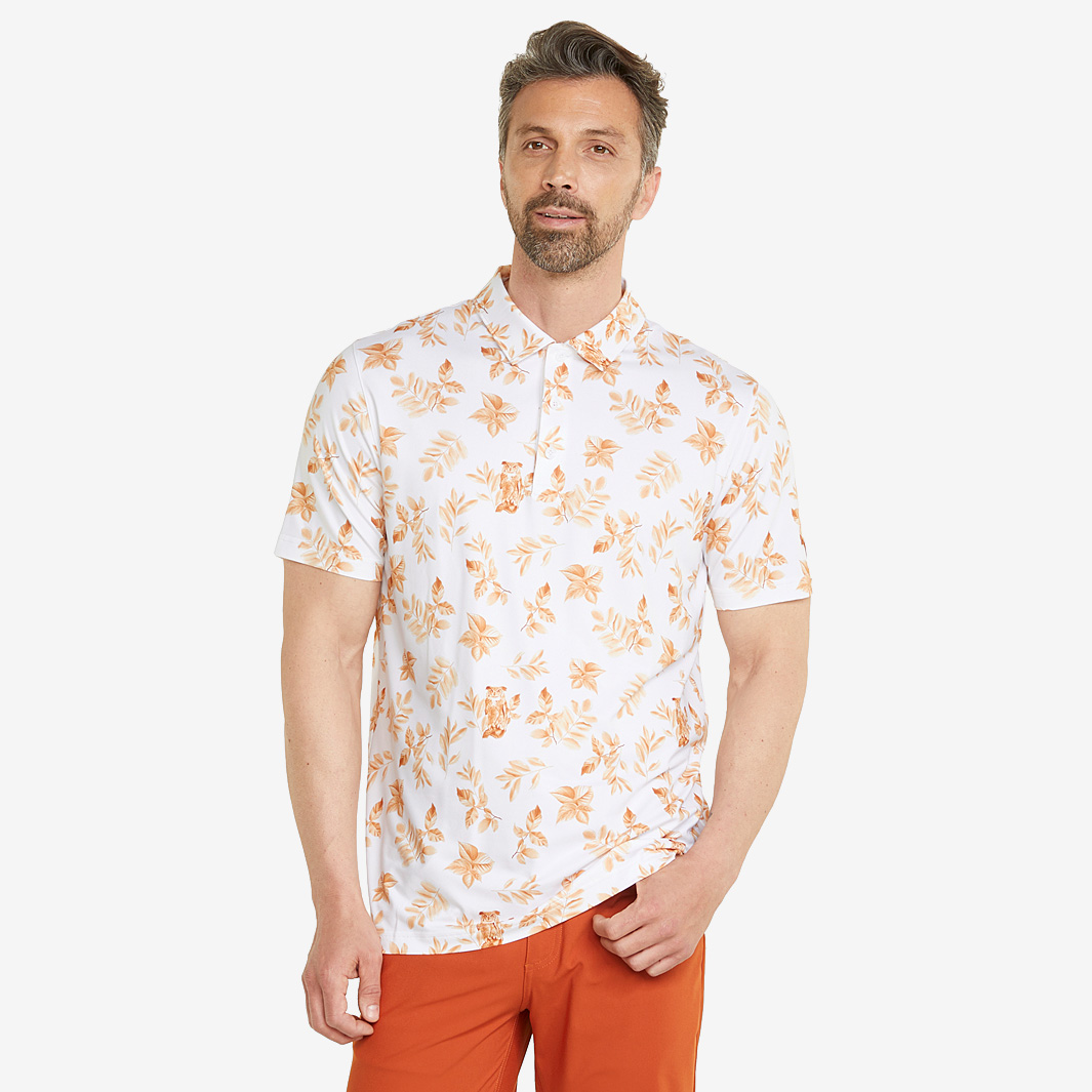 Puma Cloudspun Owl Polo - Bright White/Warm Chesnut - Mens Clothing