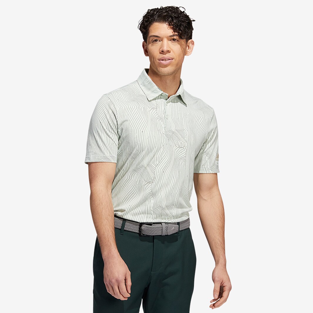 adidas Course Map Polo Shirt - Linen Green - Mens Clothing | Pro:Direct ...