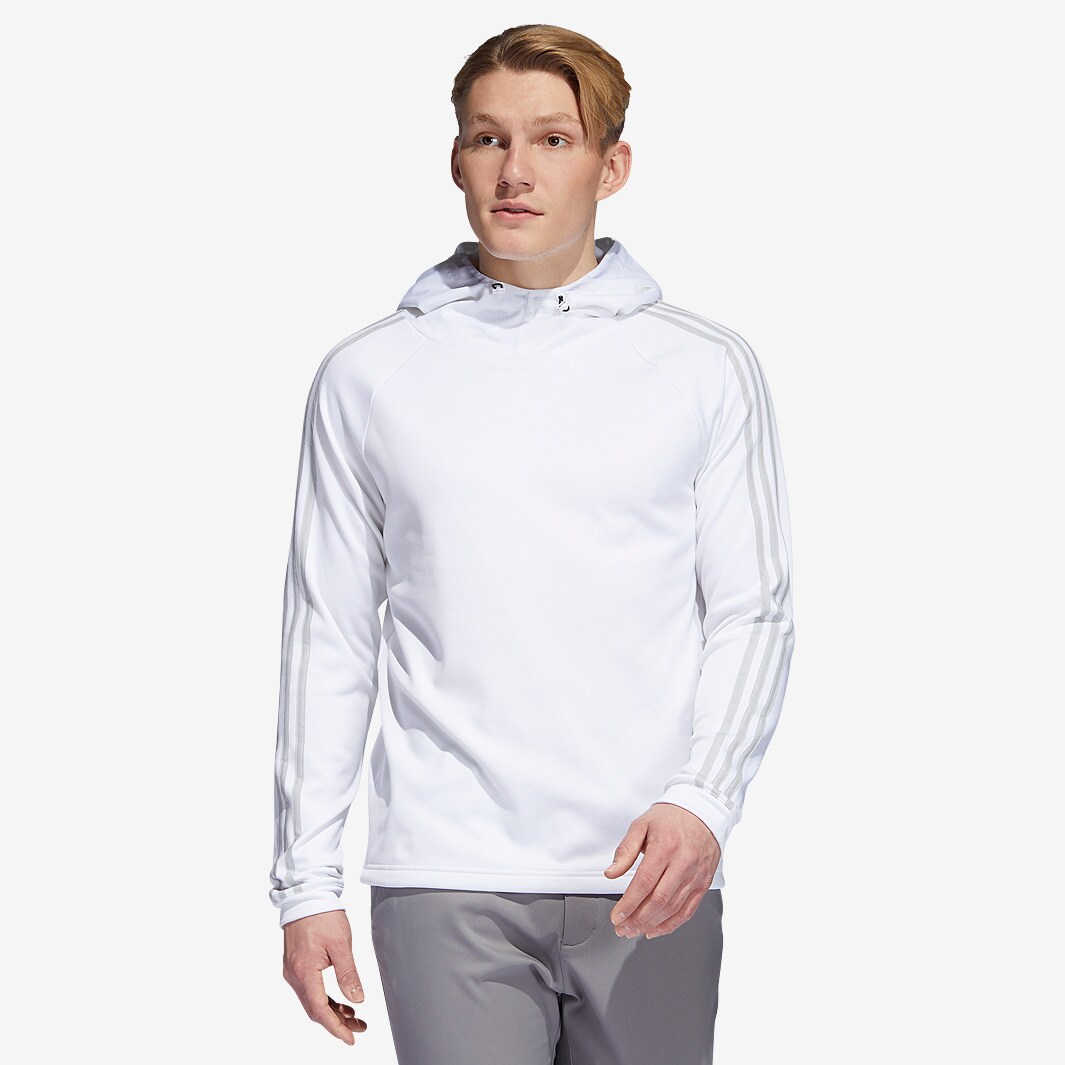 adidas Three Stripe Cold Ready Hoodie - White - Mens Clothing | Pro ...