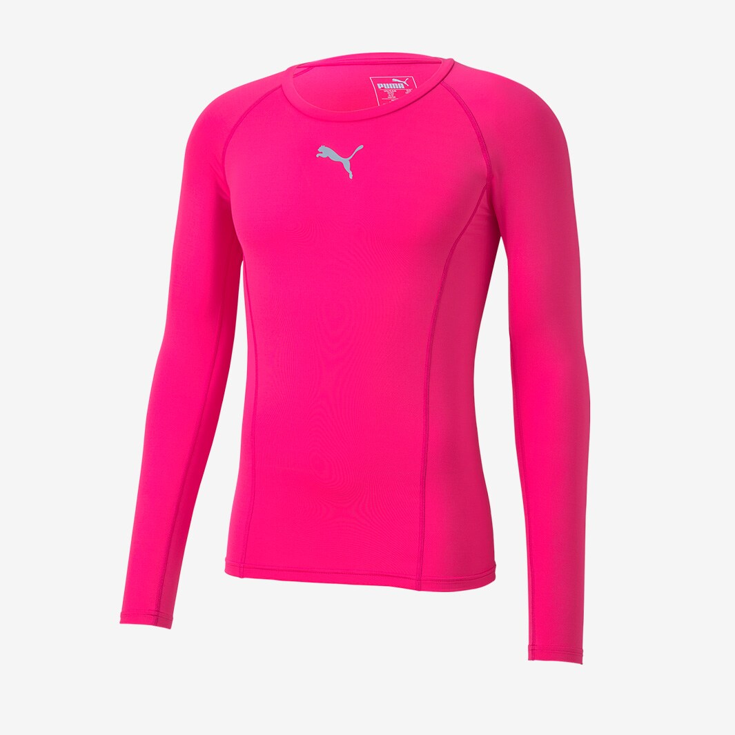 Puma Liga Base Layer L/S Tee - Fluorescent Pink - Mens Base Layer