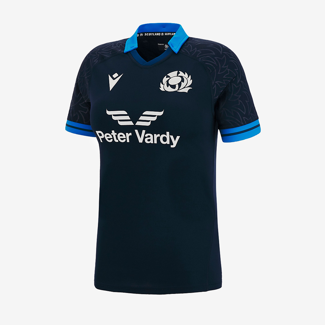 Macron Womens Scotland 22/23 Home Poly Replica Shirt - Blue - Womens ...