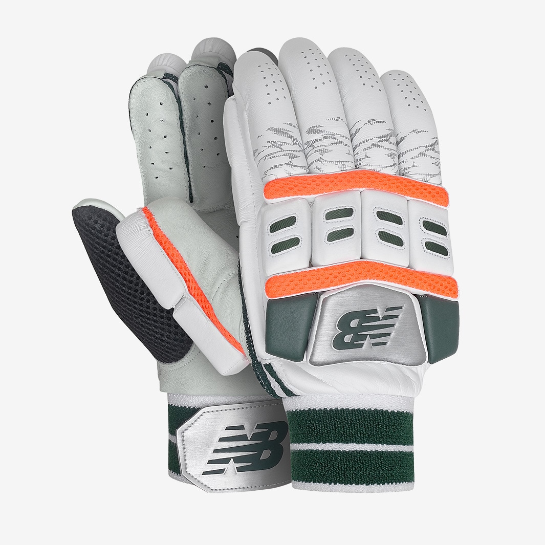 New Balance DC 1180 LH Batting Gloves - White/Green/Orange - Batting ...