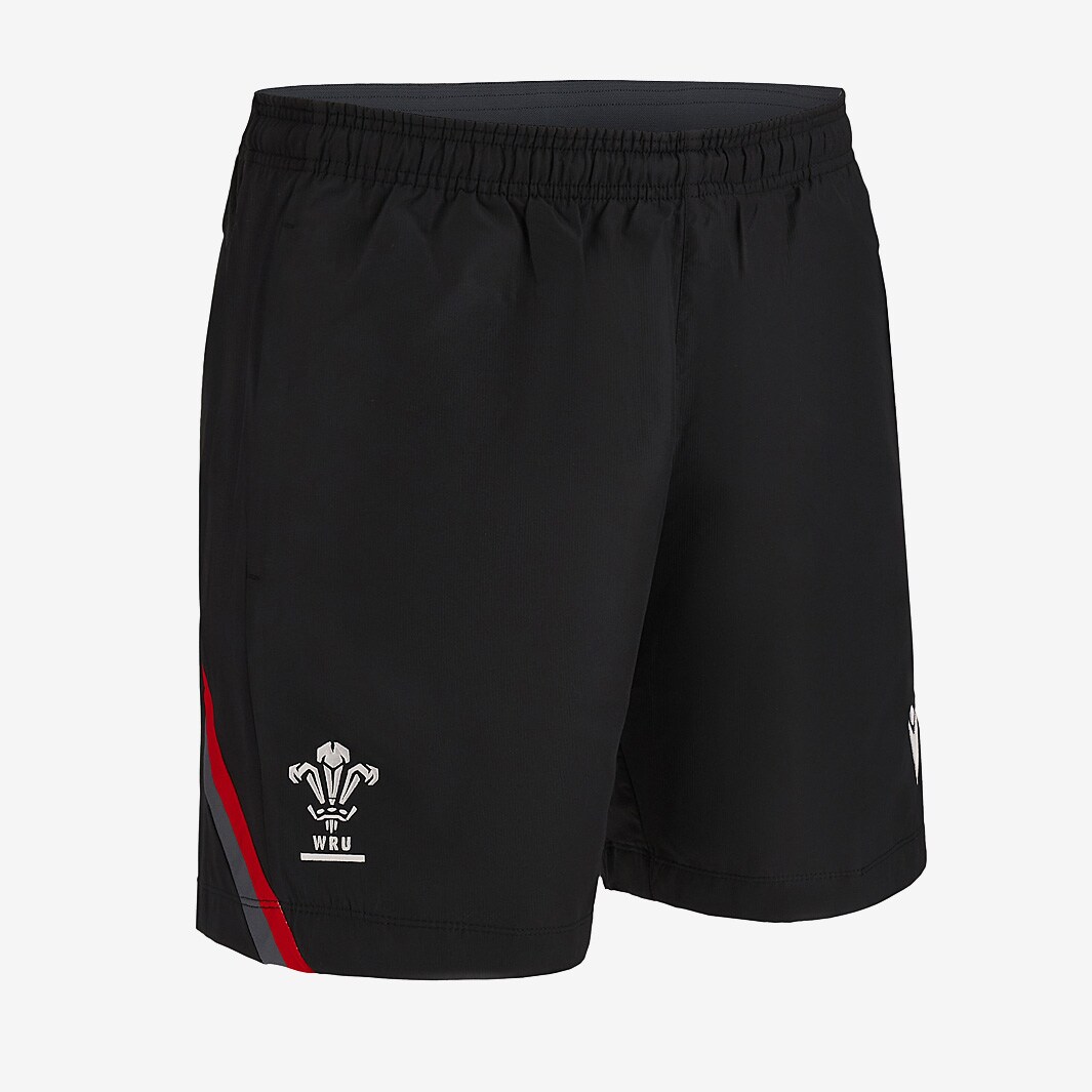Macron Wales 22/23 Training Micro Bermuda Shorts - Black/Red - Mens ...