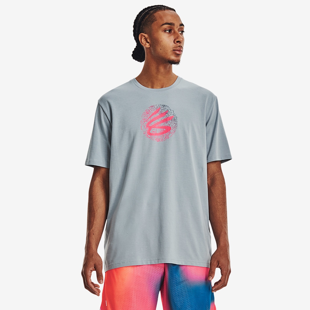Under Armour Curry Mothers Day Shirt - Harbour Blue/Pink Shock - Mens ...
