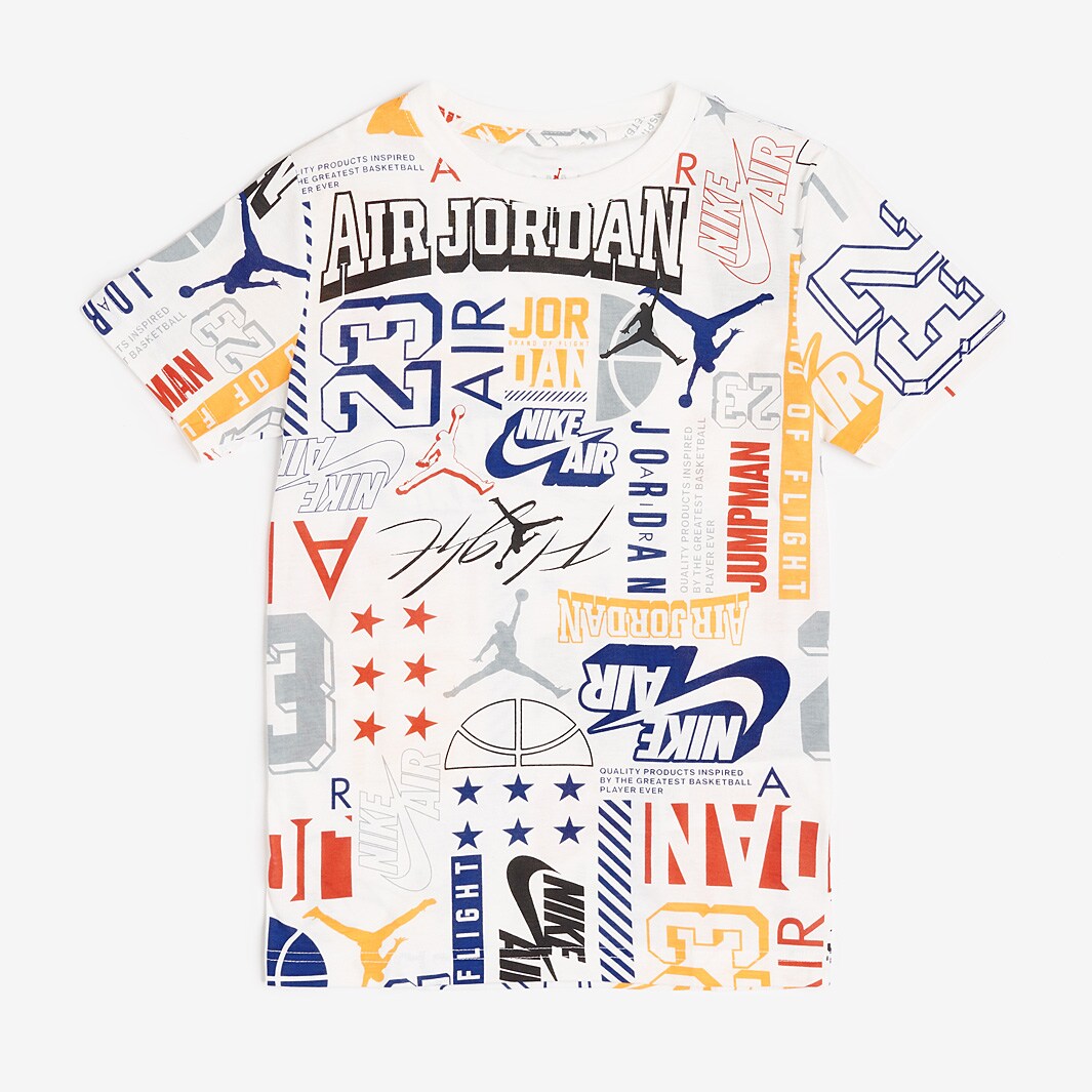 Jordan Older Kids Wall Of Flight Tee (8-15 Yrs) - Sail - Boys Clothing ...