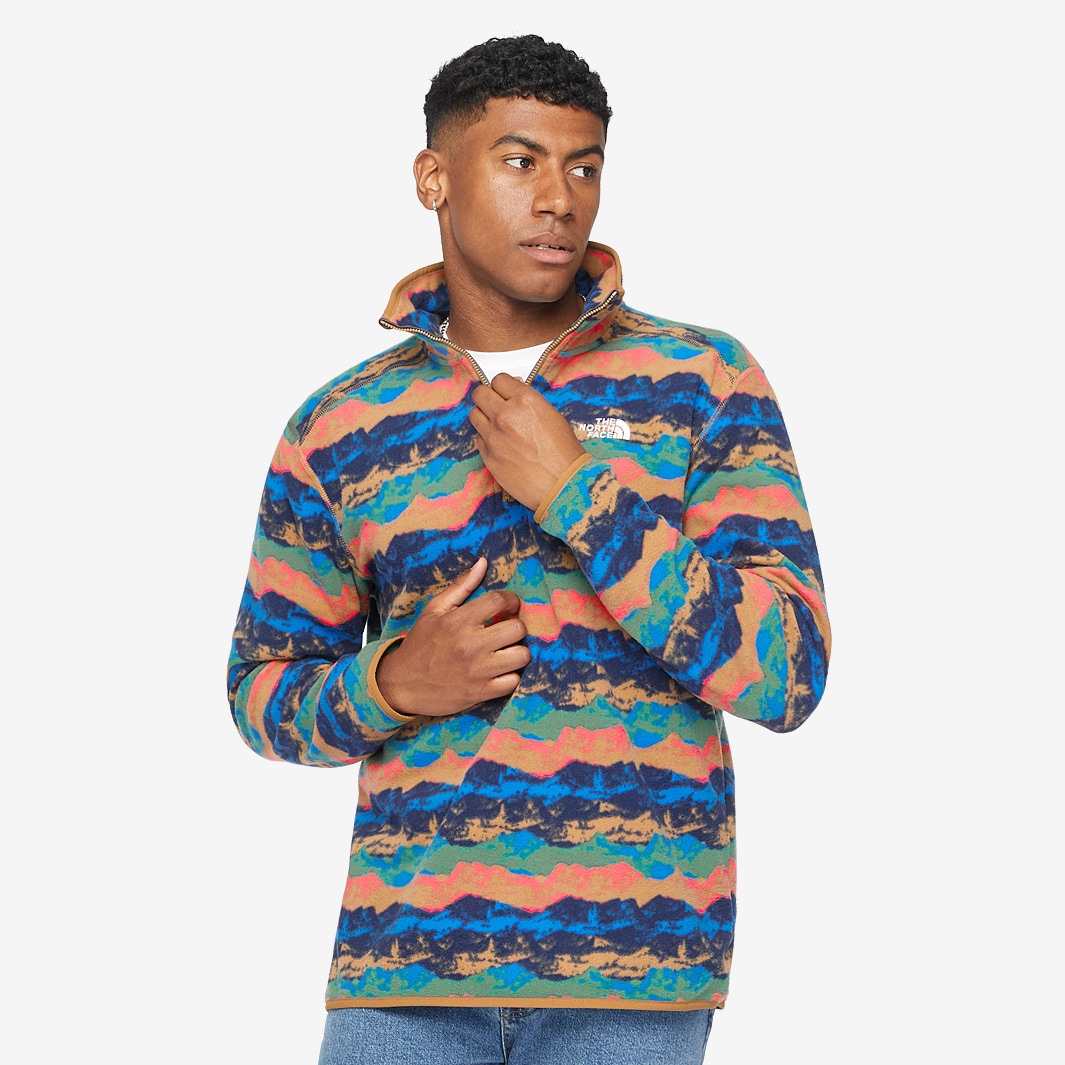 The North Face 100 Glacier 1/4 Zip - Utility Brown Mountain Panorama ...