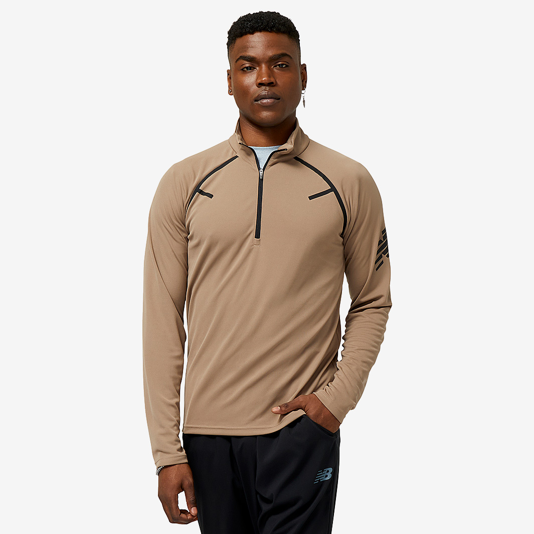 New Balance Grit Knit Half Zip - Brown - Mens Clothing | Pro:Direct Running
