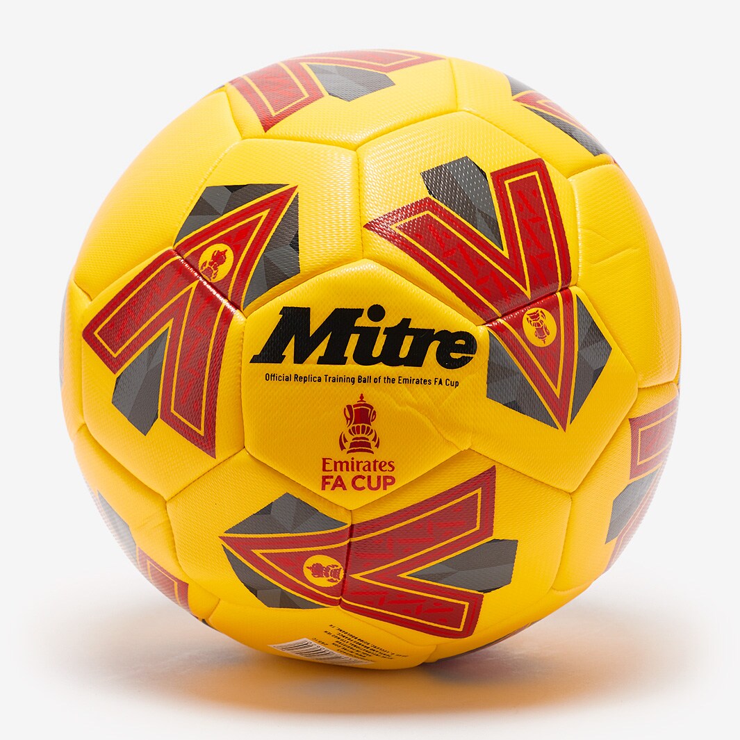 Mitre FA Cup Train 23/24 Ball - Yellow/Grey/Red - Footballs | Pro ...