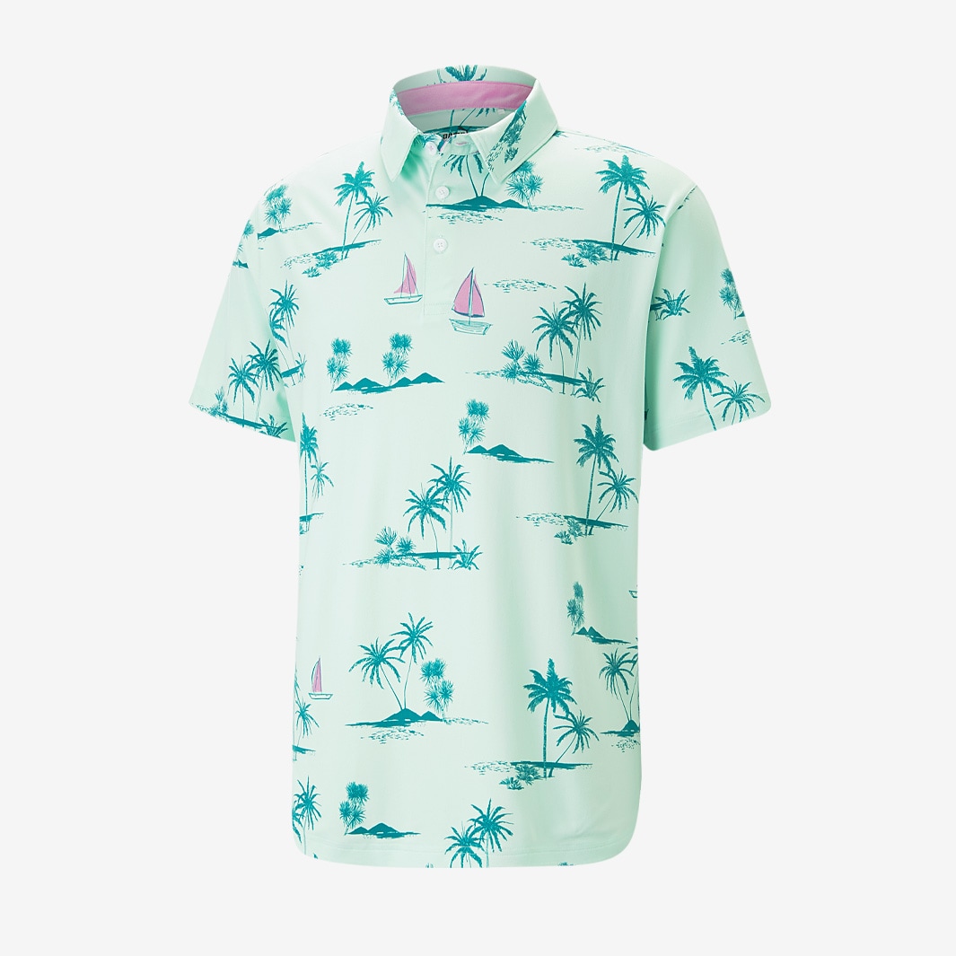 Puma Cloudspun Low Tide Polo - Minty Burst/Green Lagoon - Mens Clothing ...