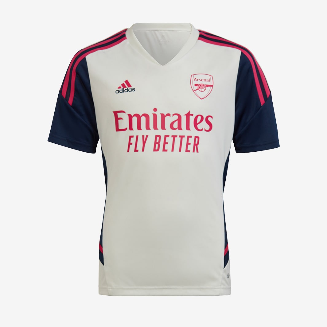 adidas Kids Arsenal FC 22/23 Training Shirt - Off White/Collegiate Navy ...