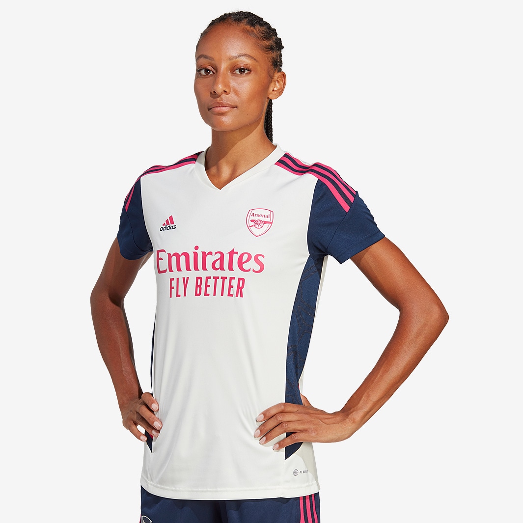 adidas Womens Arsenal FC 22/23 Training Shirt - Off White/Collegiate ...