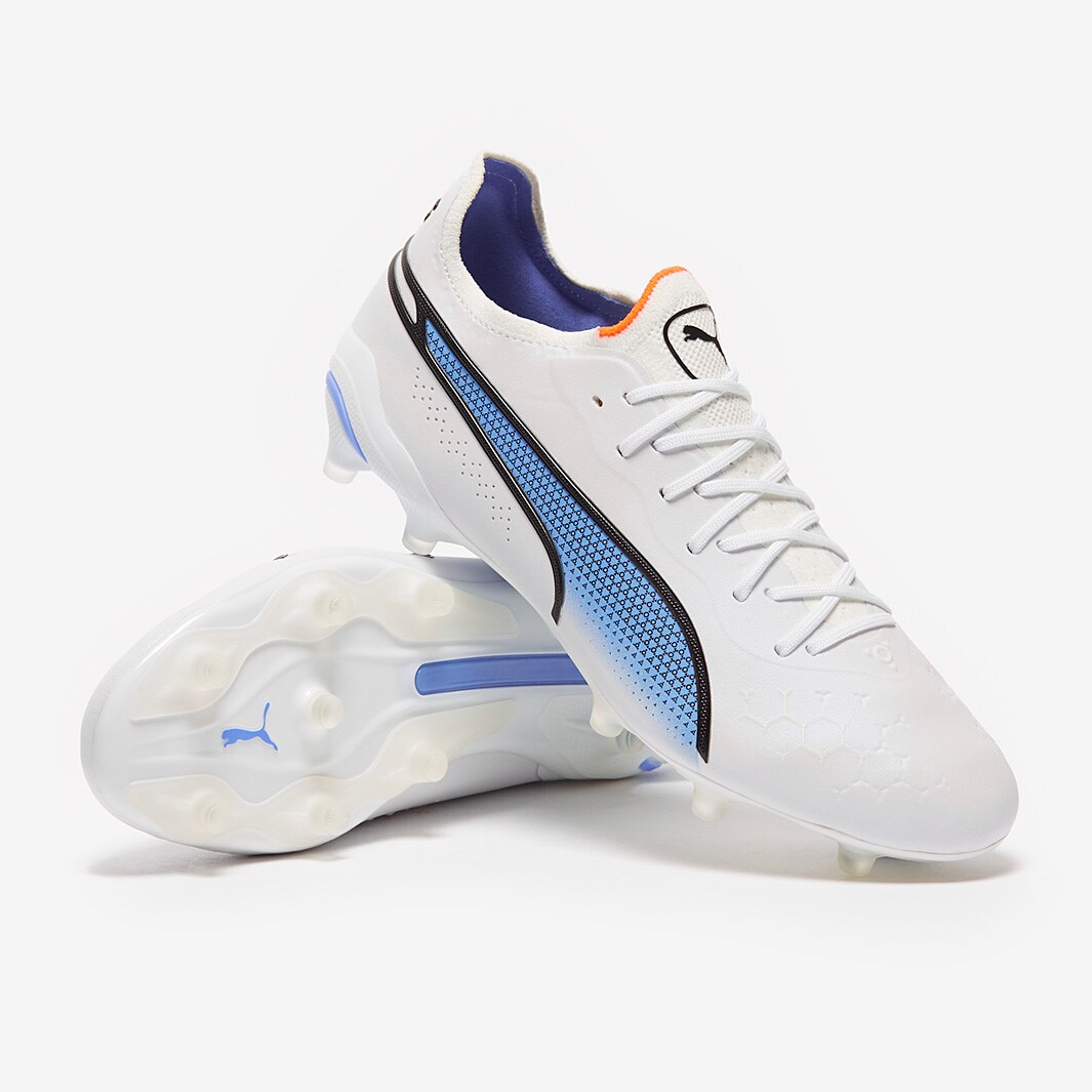 Puma King Ultimate FG/AG - Weiß/Schwarz/Glimmer Blau/Ultra Orange ...