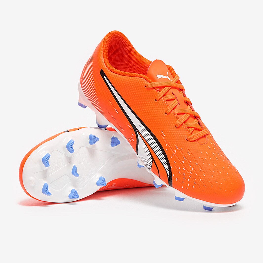 Puma Kids Ultra Play FG/AG - Puma Ultra Orange/Puma White/Blue Glimmer ...