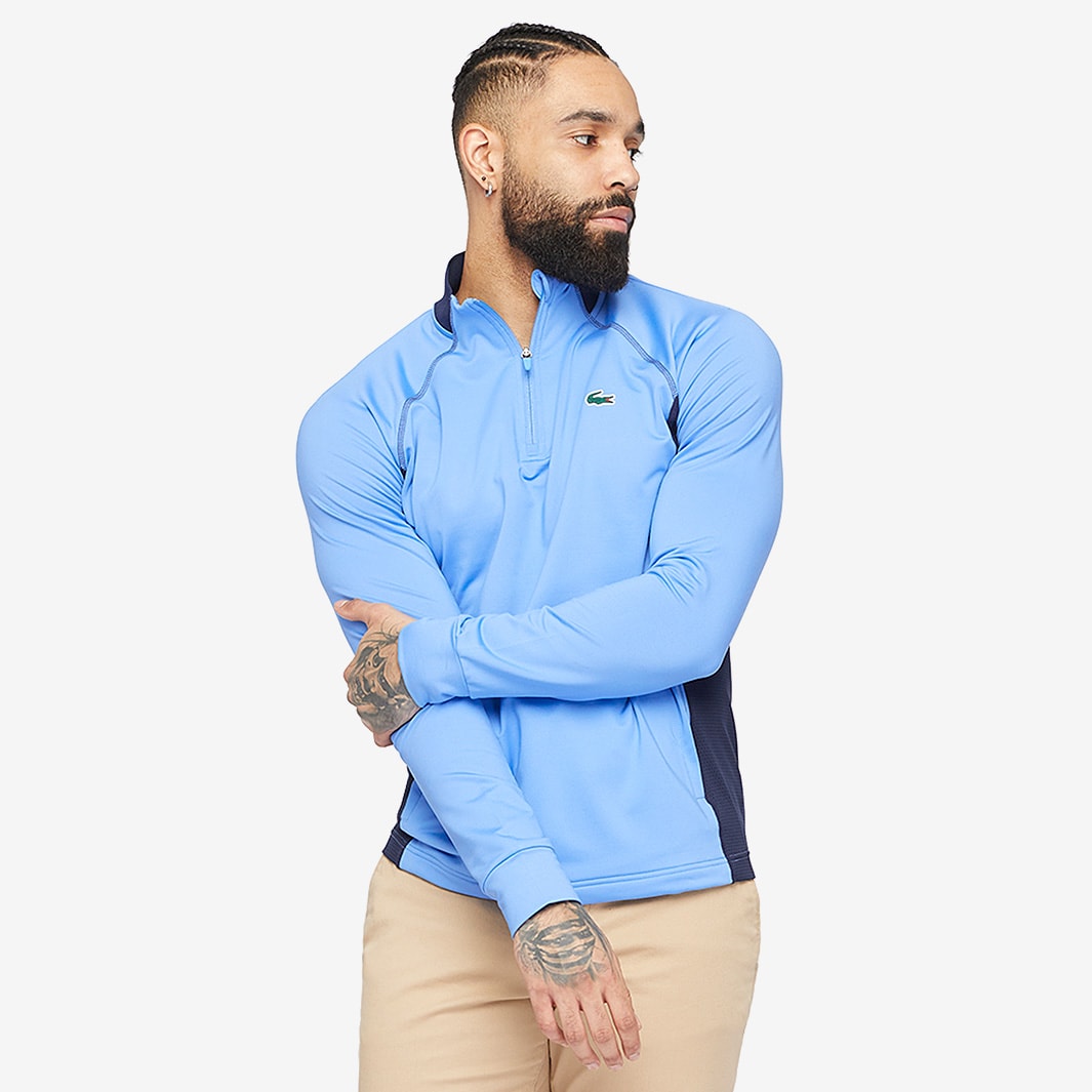 Lacoste 1/4 Zip - Erthereal/Navy Blue - Mens Clothing | Pro:Direct Golf