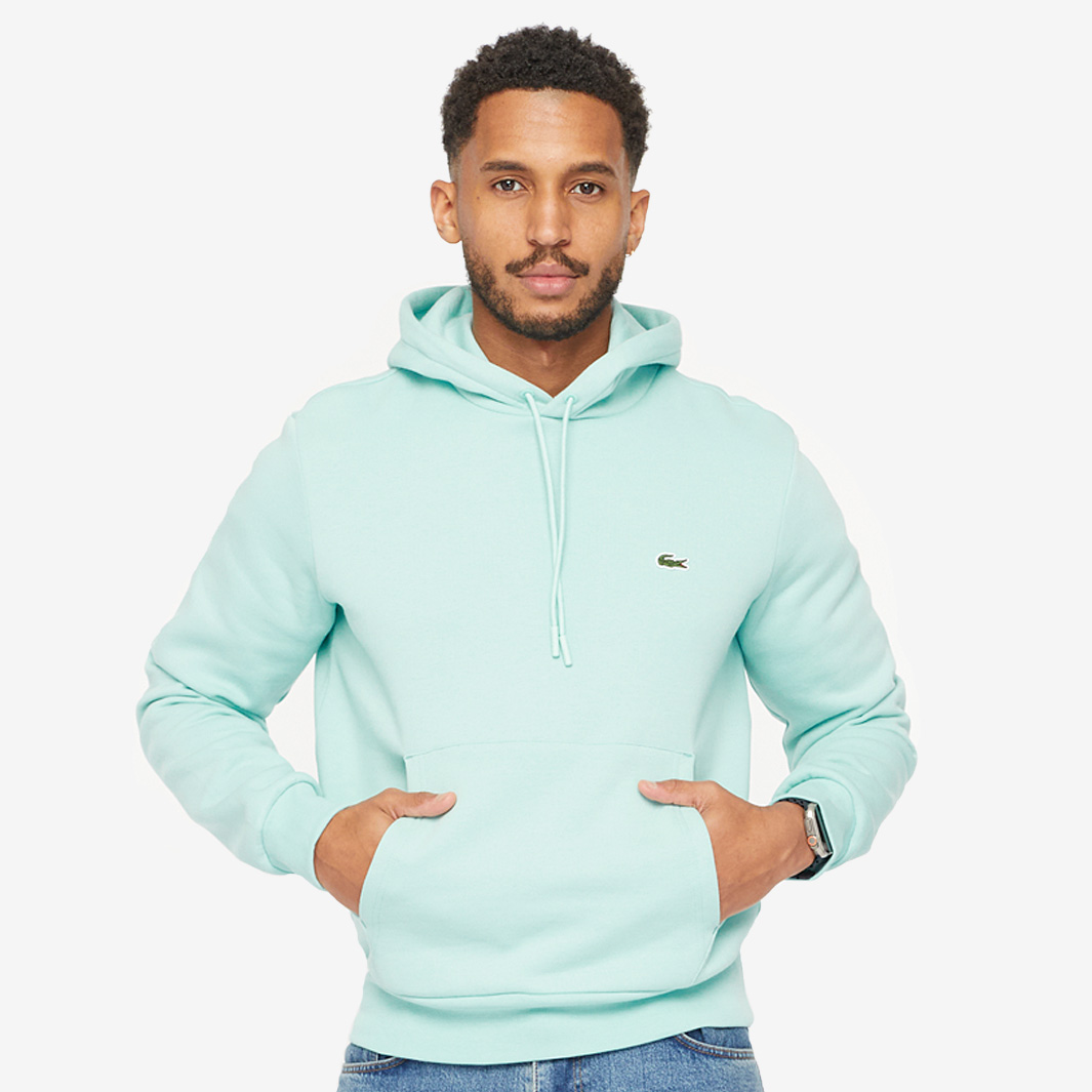 Lacoste Organic Cotton Hooded Sweatshirt - Pastille Mint - Tops - Mens ...