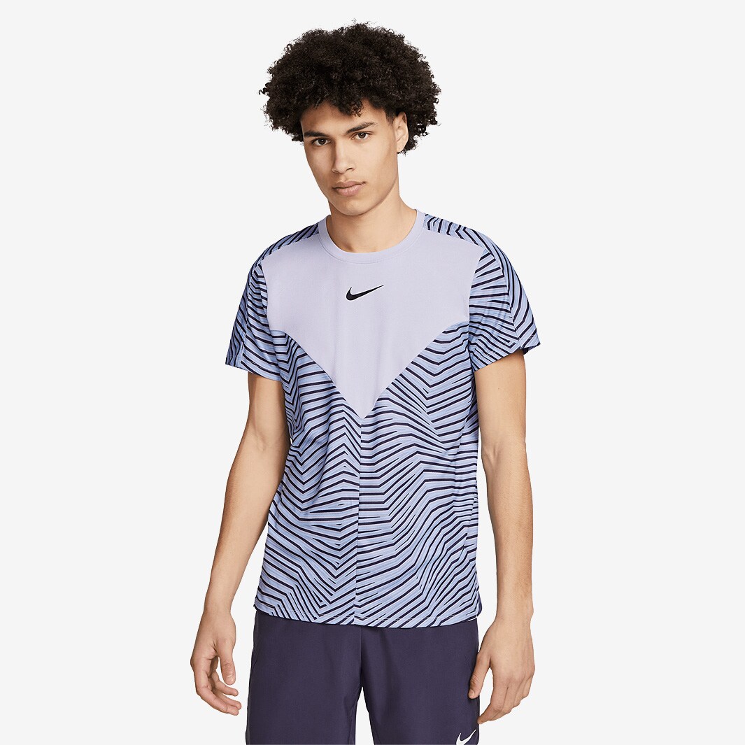 Nike Court Dri-FIT Slam Shortsleeve Top - Oxygen Purple/Black - Mens ...