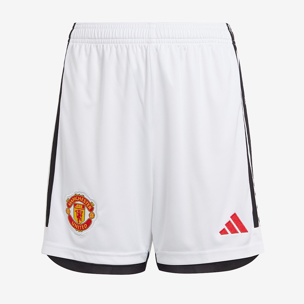 adidas Kids Manchester United 23/24 Home Shorts - White - Boys Replica ...