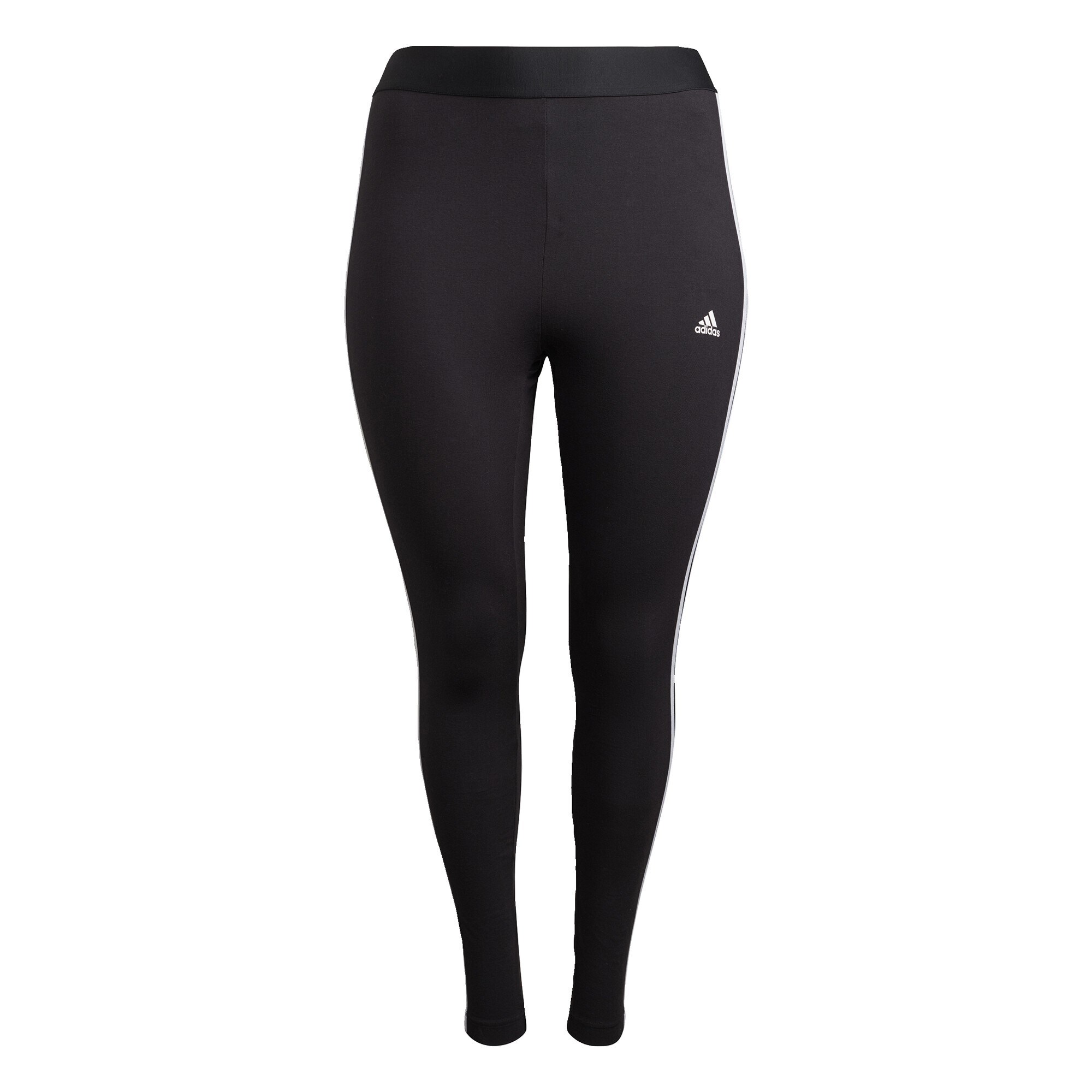 adidas Essentials 3 Stripes Leggings Plus Size Black White Womens Clothing