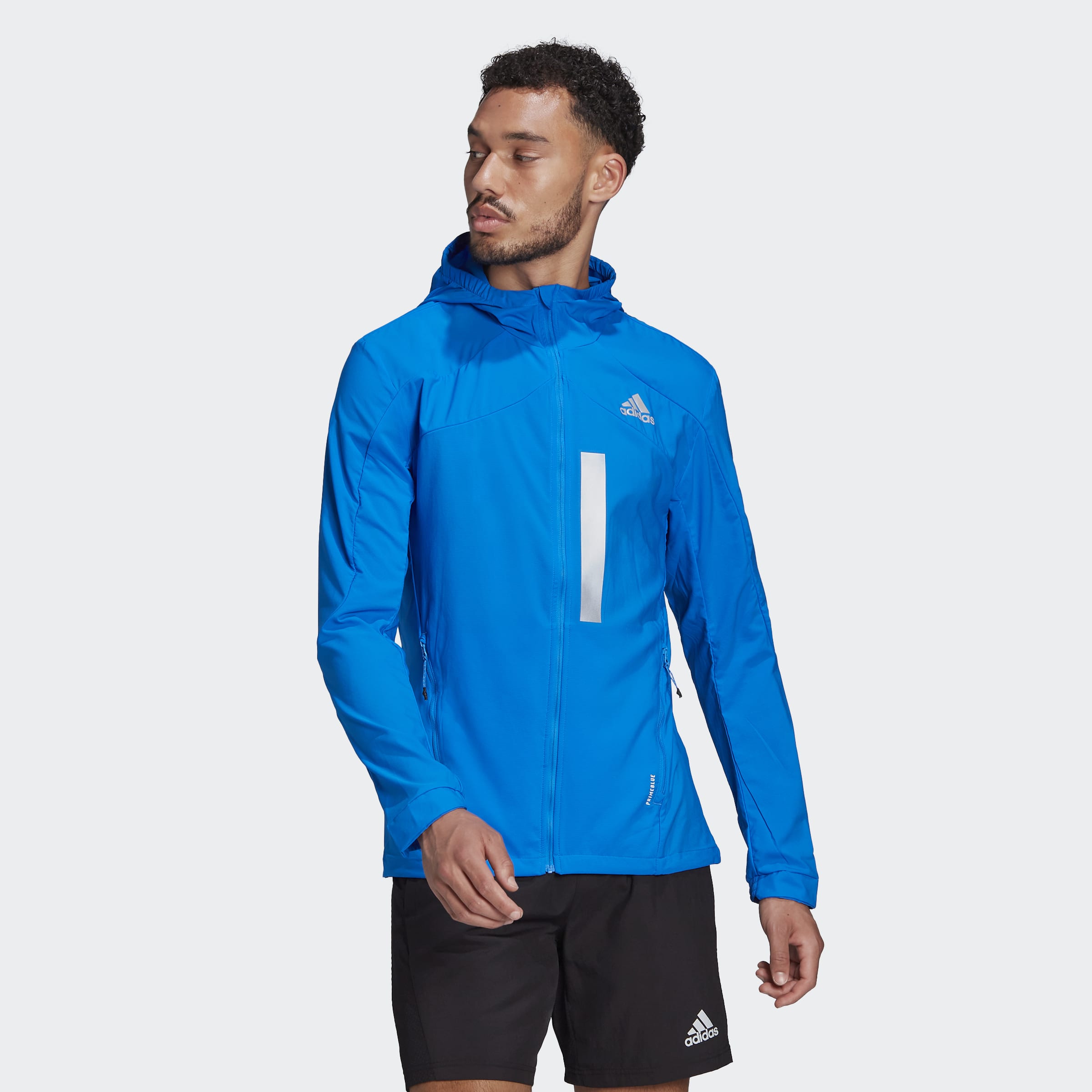 adidas Marathon Translucent Jacket - Blue Rush/Reflective Silver - Mens ...