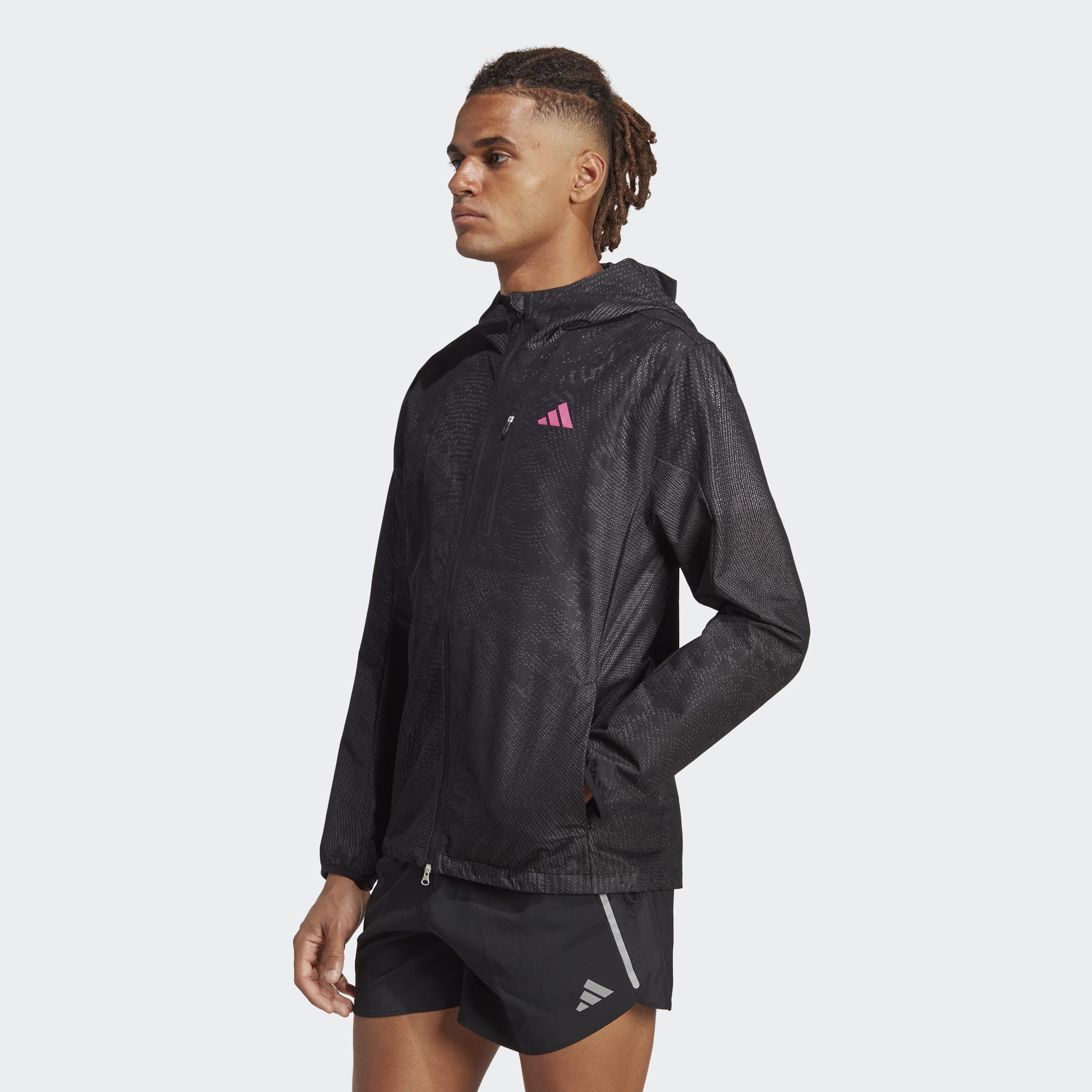 adidas Adizero Engineered Membrane Jacket Black / Lucid Fuchsia Mens ...