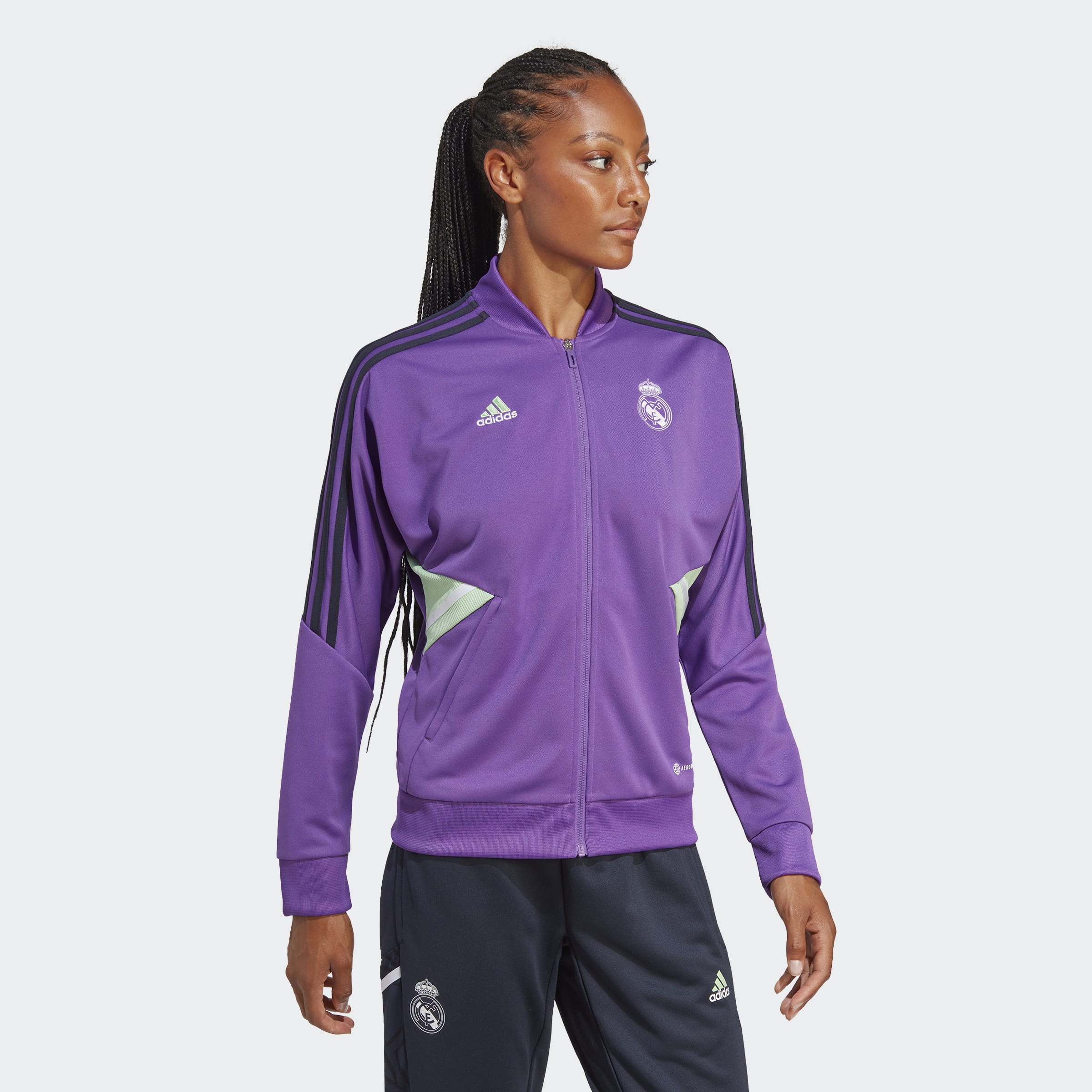 adidas Real Madrid Condivo 22 Training Track Top Active Purple Womens Clothing