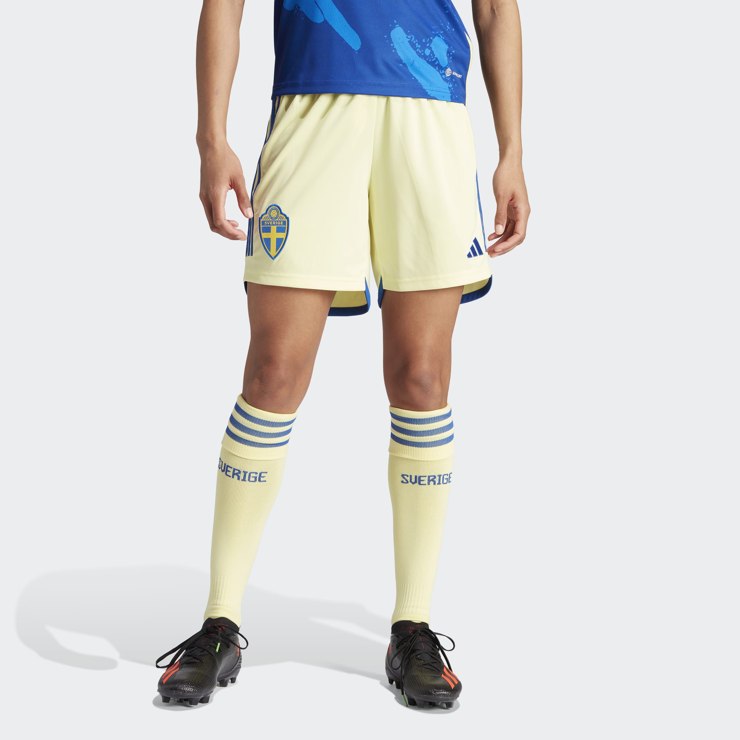 adidas Sweden Women's Team 23 Away Shorts Pearl Citrine Womens Clothing ...