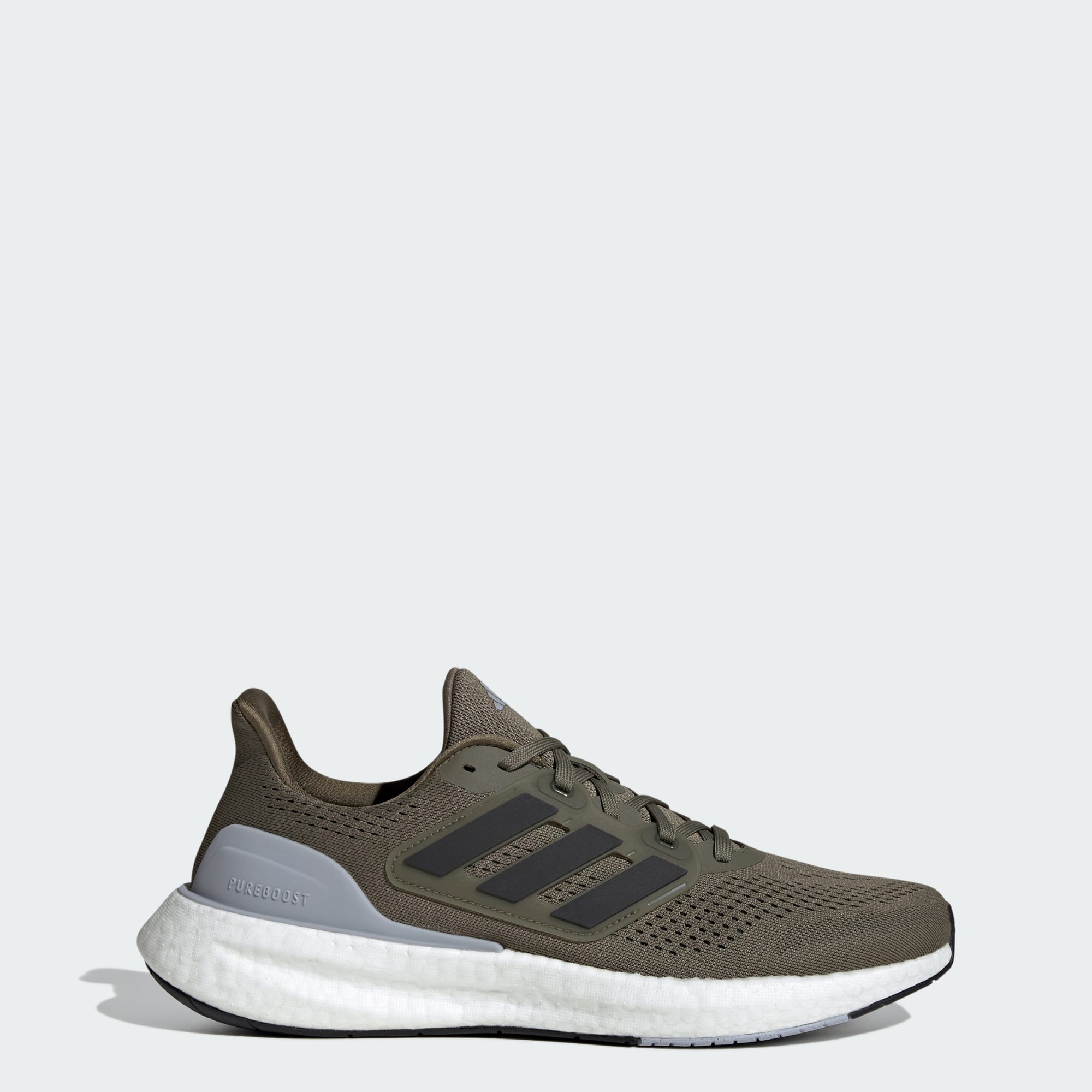 adidas Pureboost 23 - Olive Strata/Core Black/Halo Silver - Mens Shoes ...
