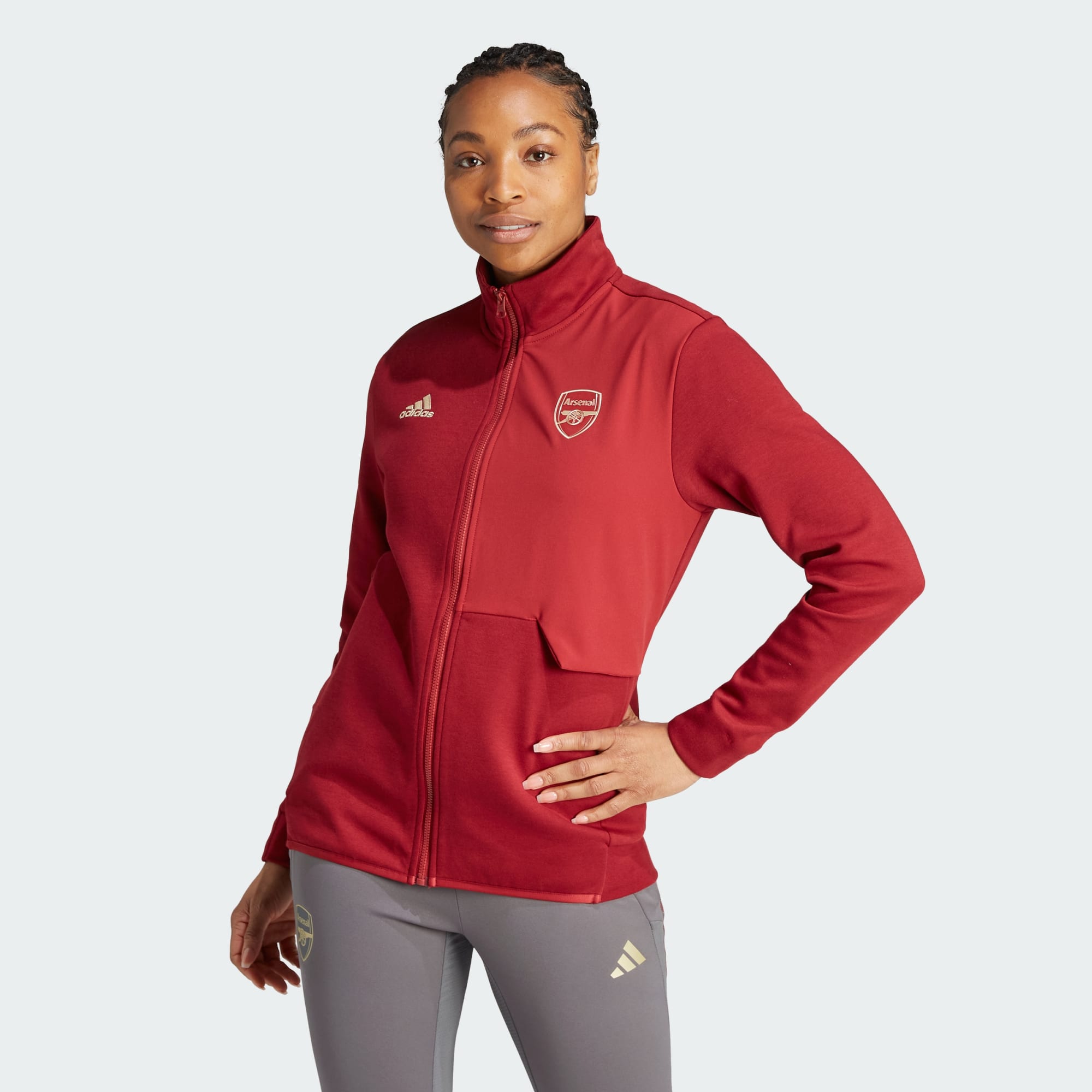 adidas Women Arsenal Anthem Jacket Craft Red - Womens Clothing | Pro ...