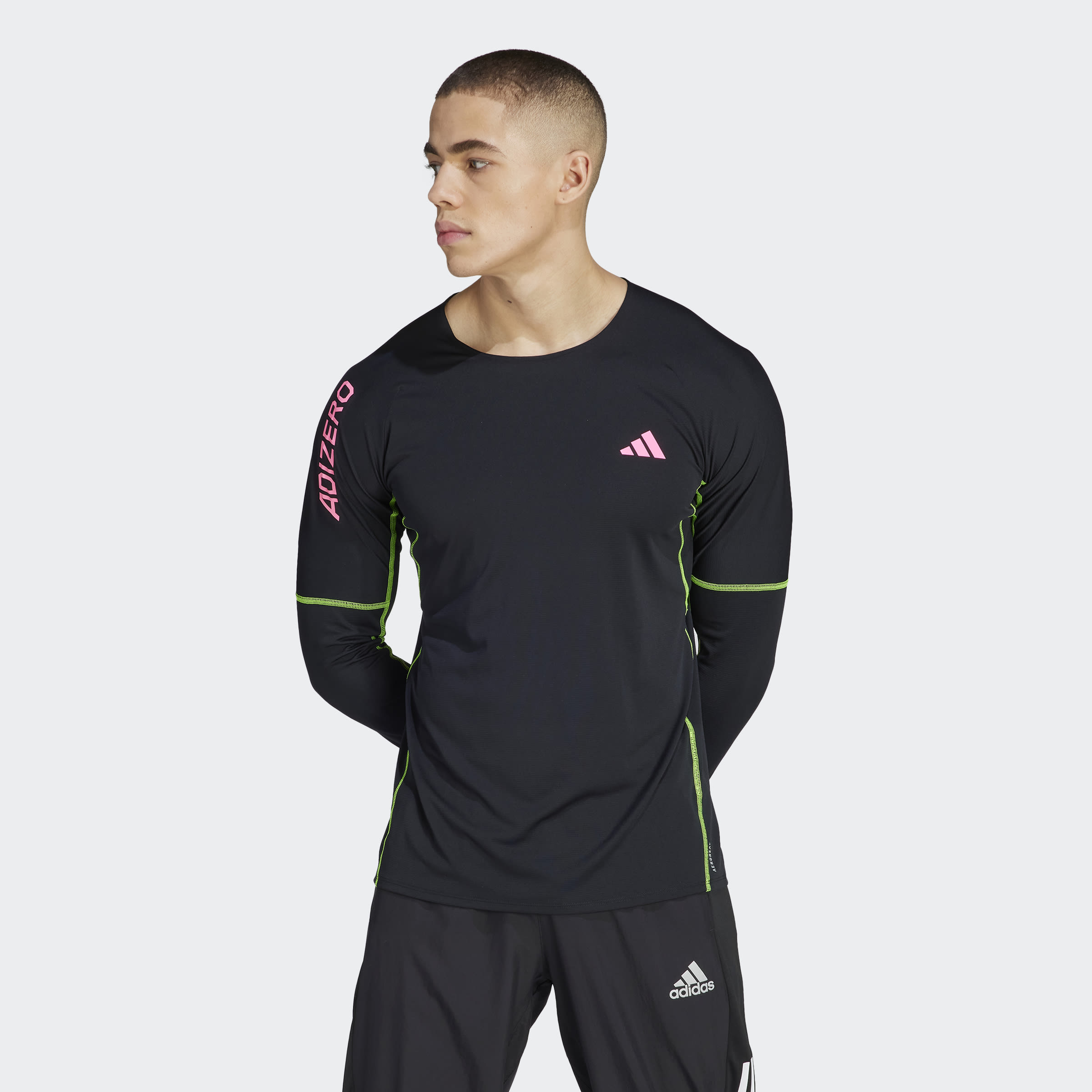 adidas Adizero Running Long-Sleeve Top Black Mens Clothing | Pro:Direct ...