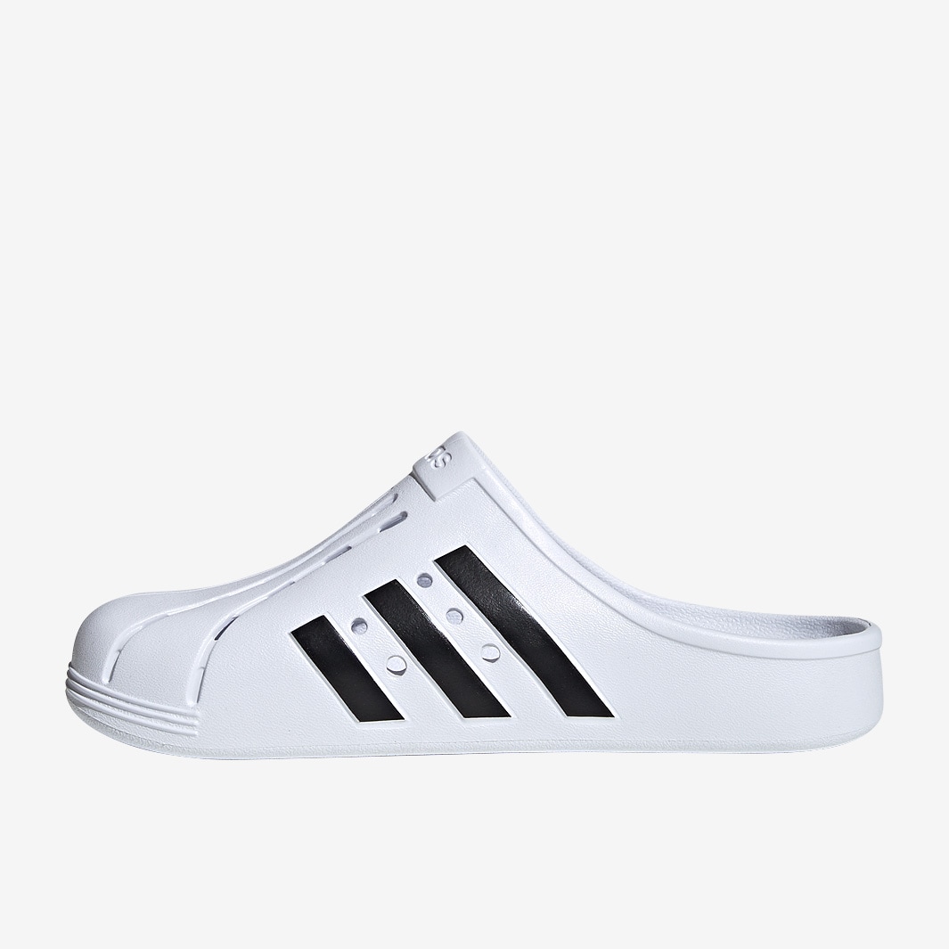adidas Adilette Clogs - Cloud White/Core Black/Cloud White - Mens Shoes