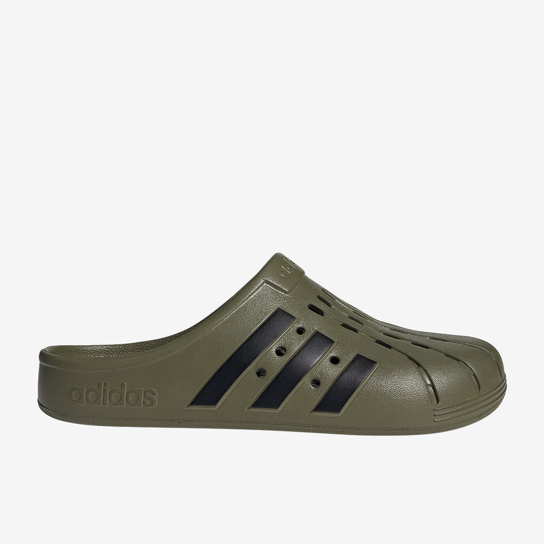 adidas Adilette Clogs - Focus Olive/Core Black/Focus Olive - Mens Shoes ...