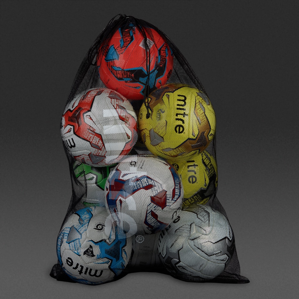 Mitre Mesh Ball Sack 10 - Bags & Luggage - Ball Carry Bag - Black | Pro ...