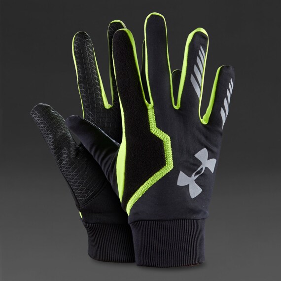 Guanti Under Armour Engage ColdGear Abbiglaimento Uomo Nero Giallo Alta Vis Riflessivo Pro Direct Soccer