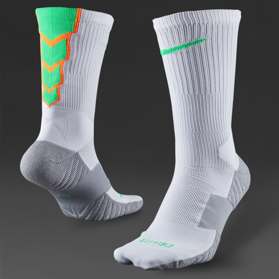 Mens Clothing - Nike Stadium Football Crew Socks - White/Wolf Grey ...