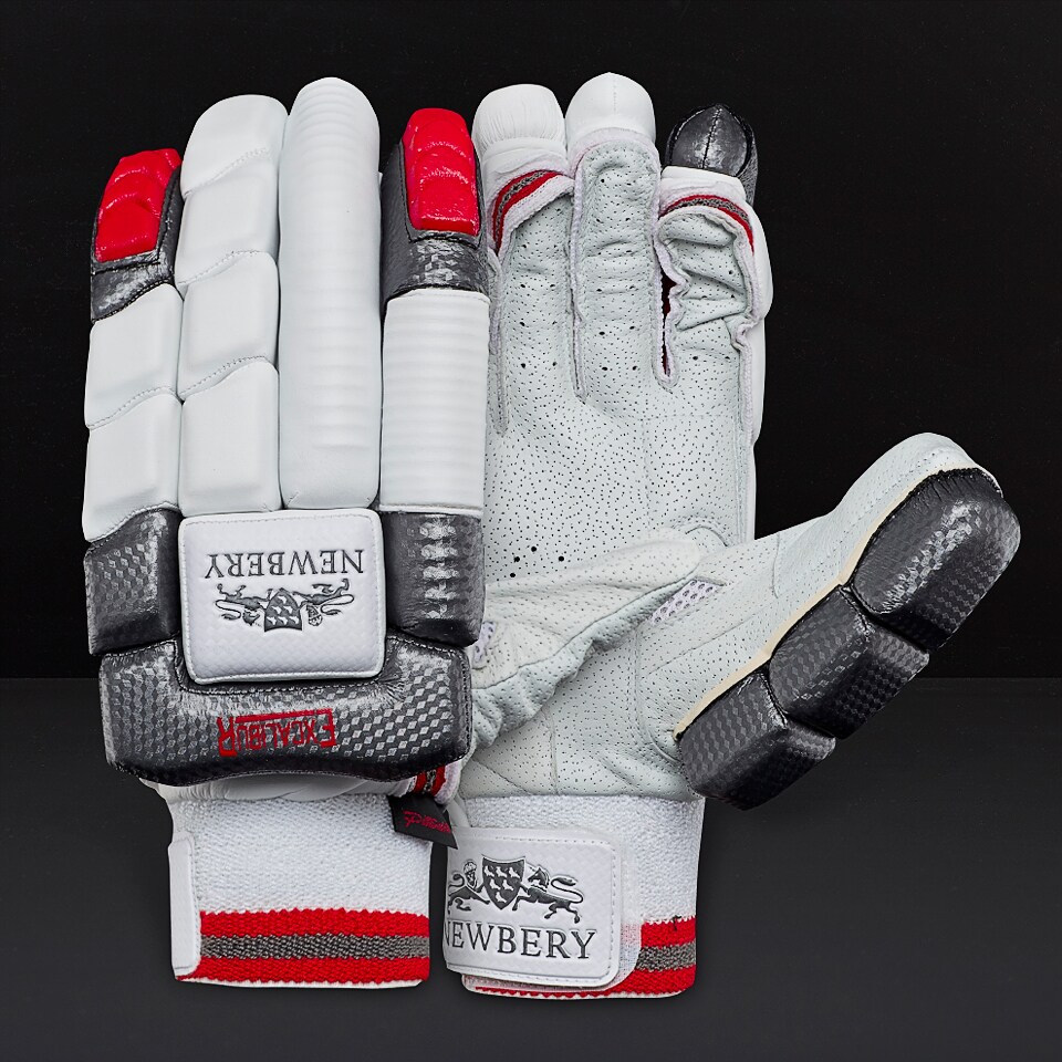 Batting Equipment - Newbery Excalibur LH Batting Gloves - White/Red ...