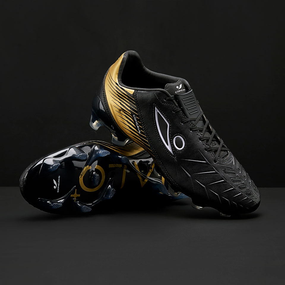 Concave Halo+ MF FG - Mens Soccer Cleats - Firm Ground - Black/Gold