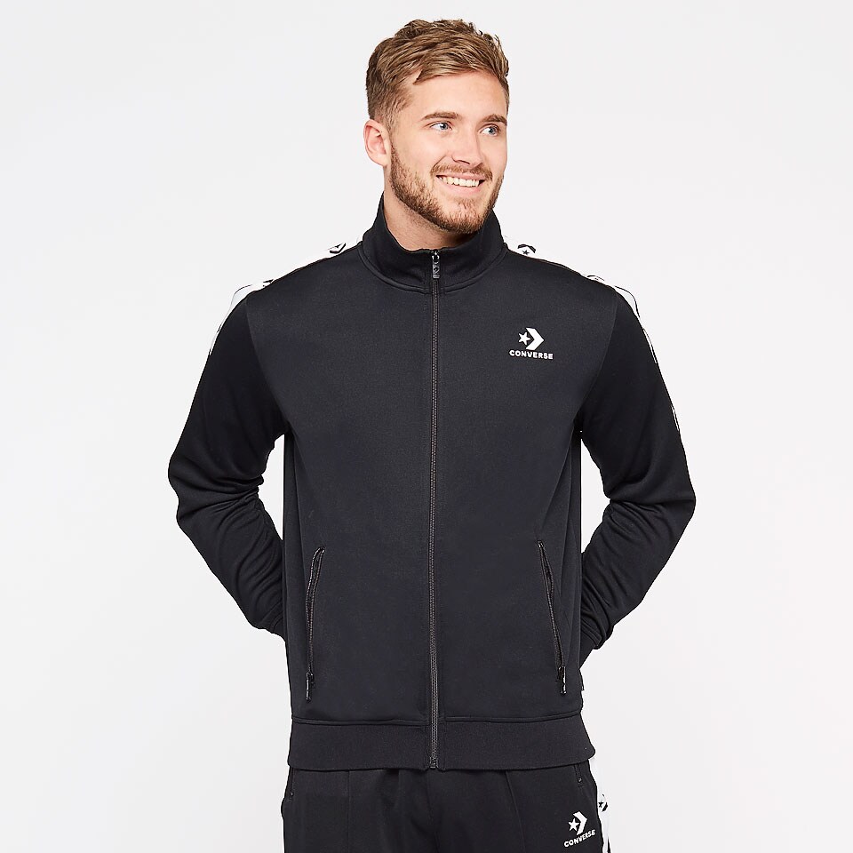 Mens Clothing - Converse Star Chevron Track Jacket - Converse Black ...