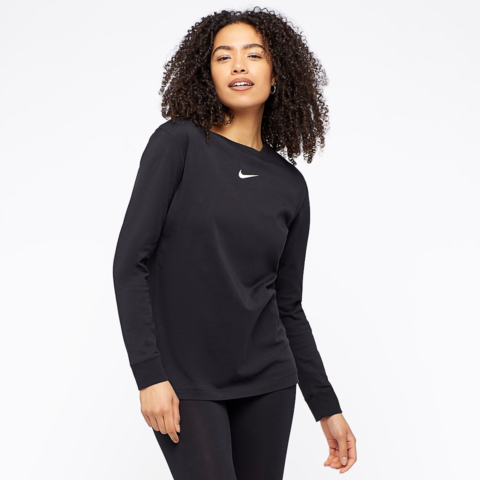 Womens Clothing - Nike Sportswear Womens Swoosh Top Long Sleeve - Black ...