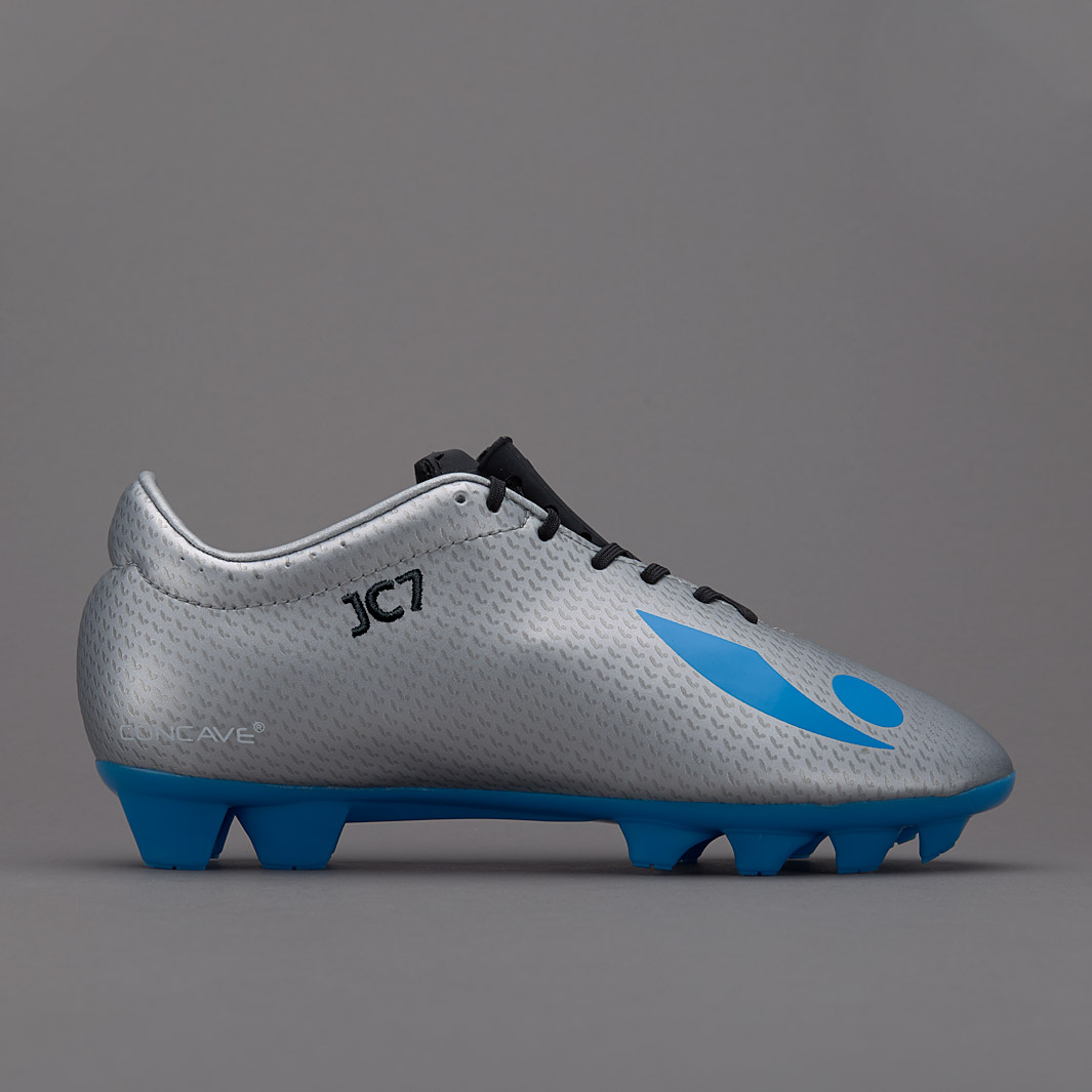 Concave Volt Kids FG - Youths Soccer Cleats - Firm Ground - Silver/Blue