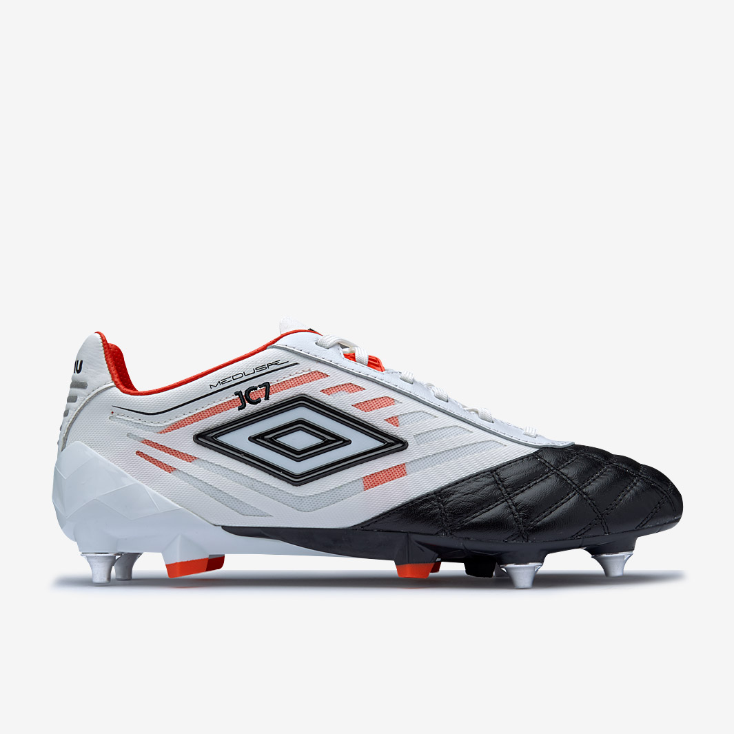 Umbro Medusae Pro SG - Mens Boots - Soft Ground - White/Black/Grenadine ...