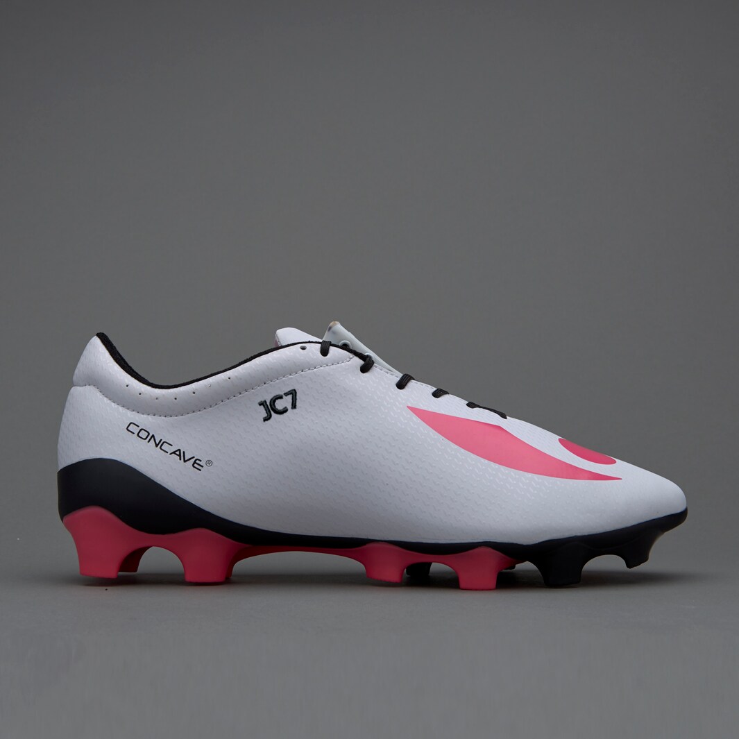 Concave Volt+ FG - Mens Soccer Cleats - Firm Ground - White/Pink