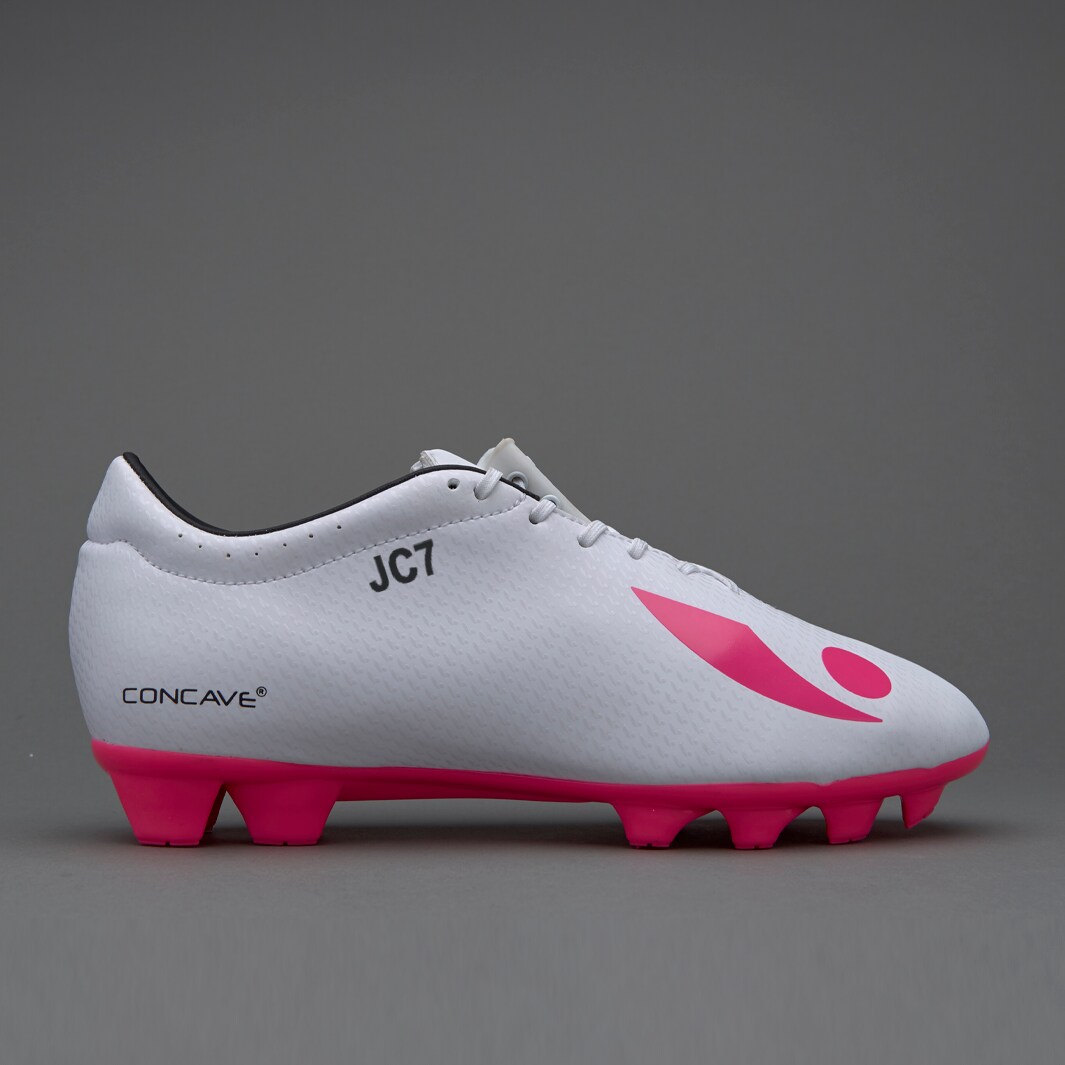 Concave Kids Volt+ FG - Junior Soccer Cleats - Firm Ground - White/Pink
