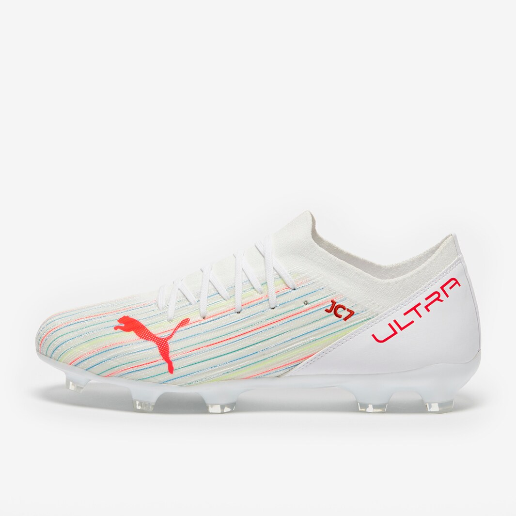 Puma Ultra 3.2 FG/AG - White/Red Blast/White - Firm Ground - Mens Boots