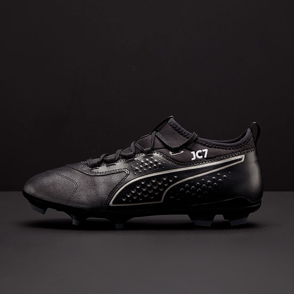 Puma One 3 Lth FG -Puma Black/Puma Black - Mens Soccer Cleats - Firm ...